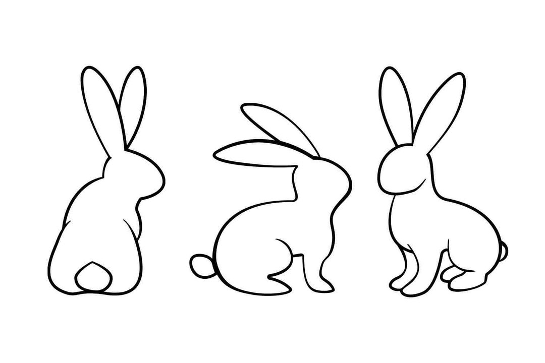 Bunny Outline 3 Designs SVG Bundle Stickers Cricut T-shirt PNG Easter ...
