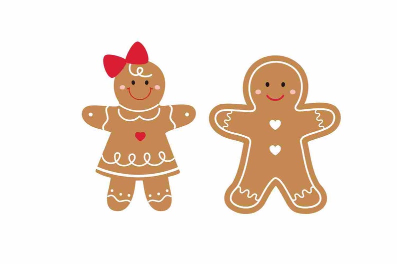 Gingerbread Man and Woman Design SVG PNG Bundle Cricut Stickers ...