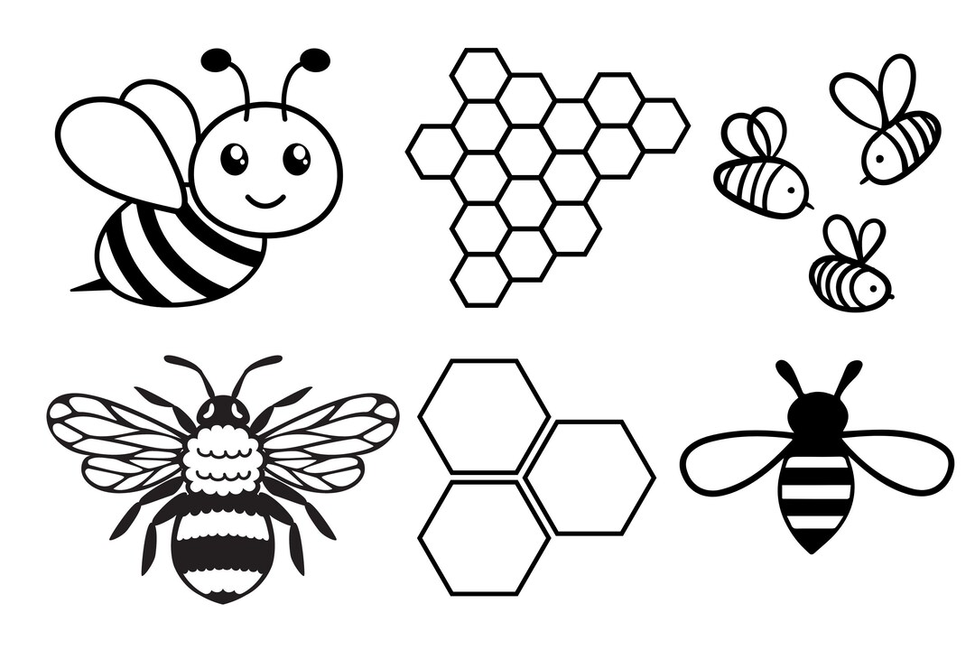 Bees and Honeycomb Themed SVG Bundle Designs Laser Files Multiple ...
