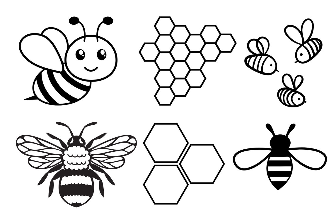 Bees and Honeycomb Themed SVG Bundle Designs Laser Files Multiple ...