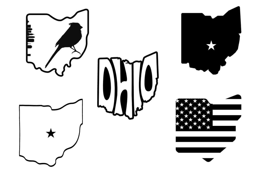 Ohio State Outline Themed SVG Bundle Designs Laser Files Multiple ...