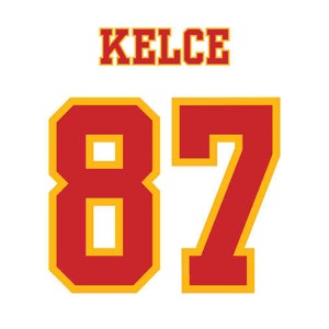 Kelce 87 Jersey Design SVG Bundle Multiple File Formats Stickers Cricut ...