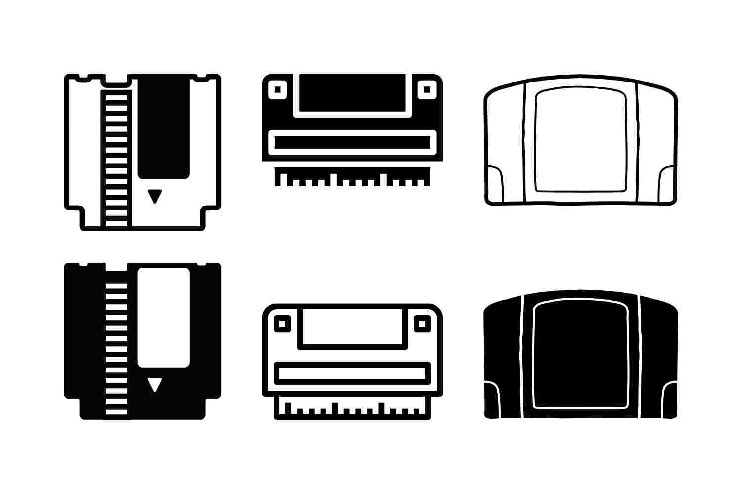 Classic Game Console Cartridges SVG PNG Bundle Cricut Stickers Crafting ...