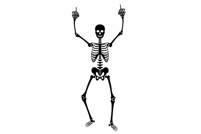 Skeleton Double Middle Finger Full Body PNG Multiple Formats Digital ...