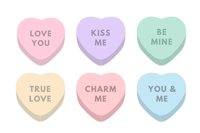 Valentines Sweet Hearts Candy Designs SVG PNG Bundle Cricut Multiple ...