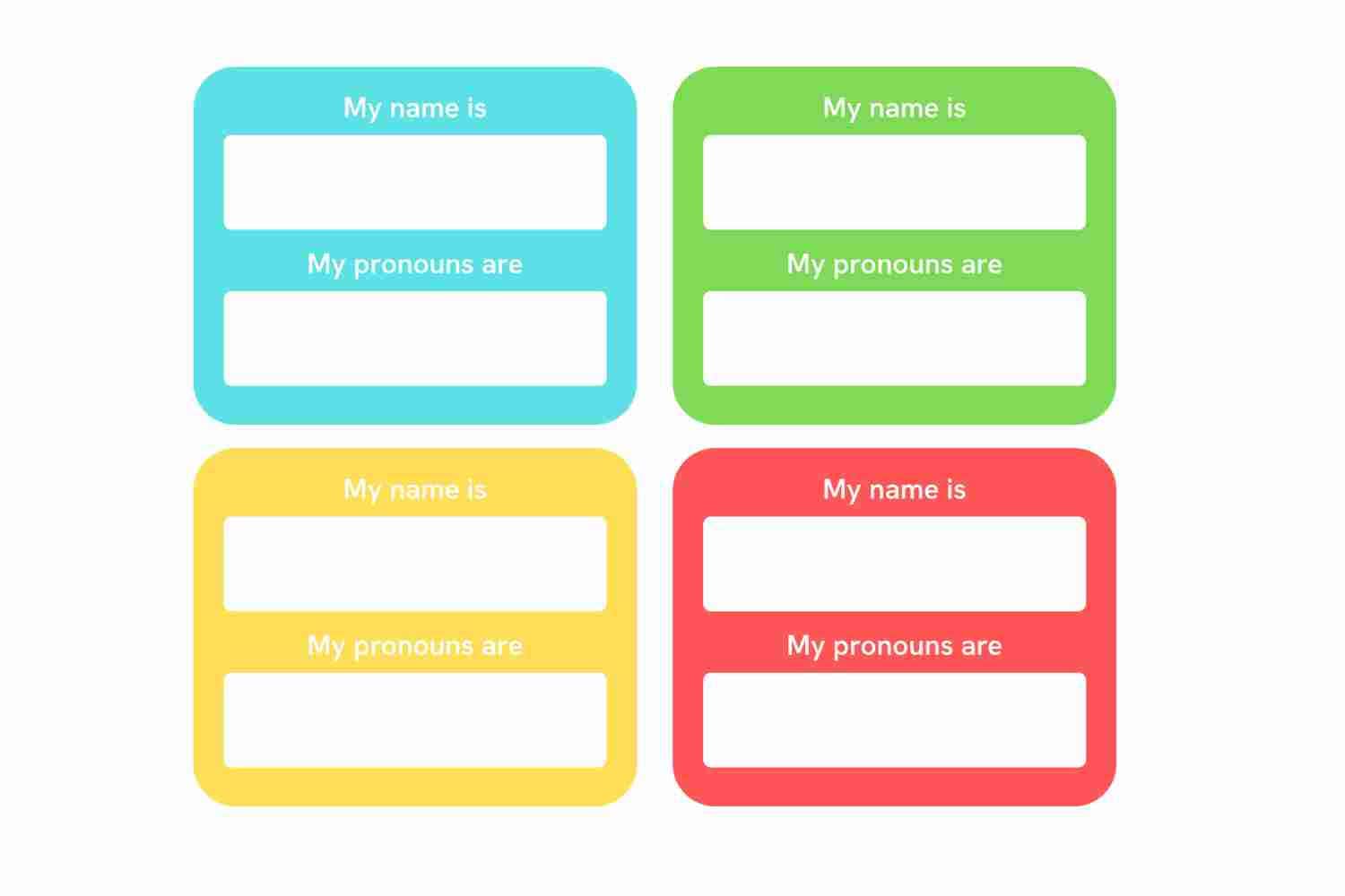 Hello My Name is Name Tags With Pronouns SVG PNG Bundle Cricut Stickers ...