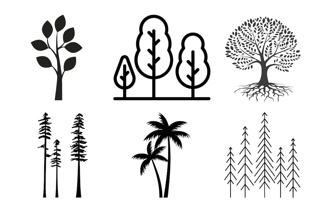 Trees Themed SVG Bundle Designs Laser Files Multiple Formats Key Chains ...
