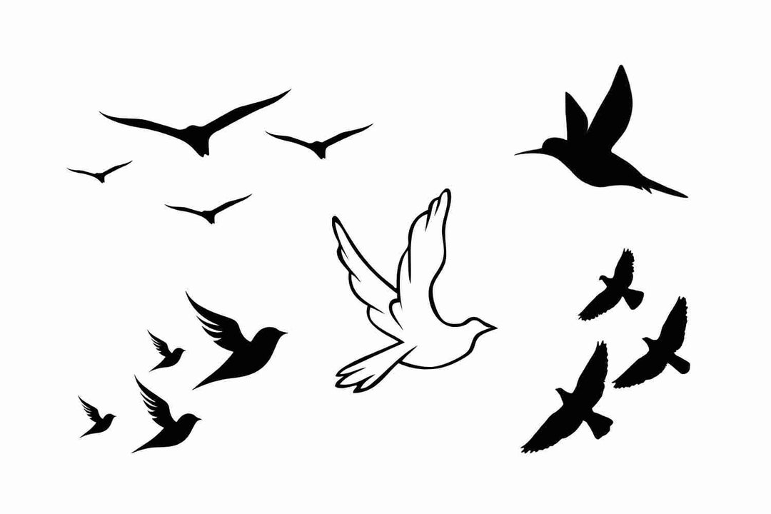 Birds Blackbirds Silhouette Designs SVG PNG Bundle Cricut Laser Files ...