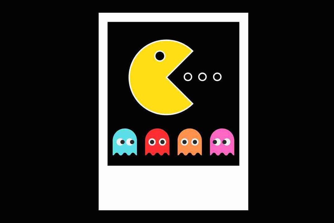 Pac Man and Ghosts Inky Blinky Pinky and Clyde Polaroid Image SVG PNG ...