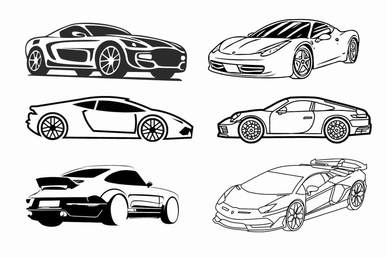 Sports Car Themed Theme SVG Bundle Vintage Classic Cars Multiple File ...