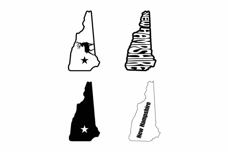 New Hampshire State Outline Themed SVG PNG Bundle Laser - Etsy