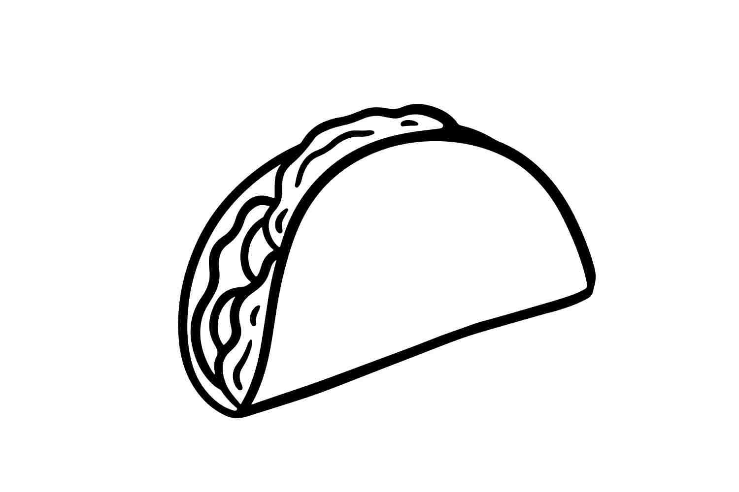 Taco Outline Design SVG PNG Bundle Cricut Files Keychains Stickers T ...