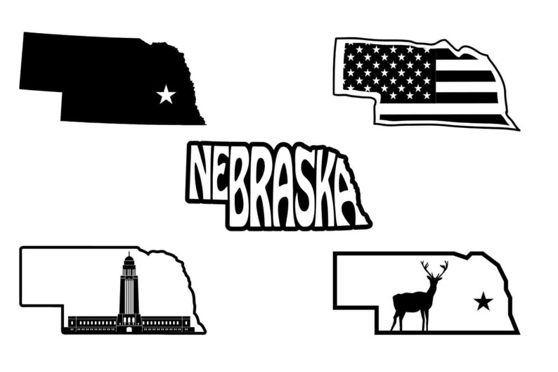 Nebraska State Outline Themed SVG Bundle Laser Files Cricut Multiple ...