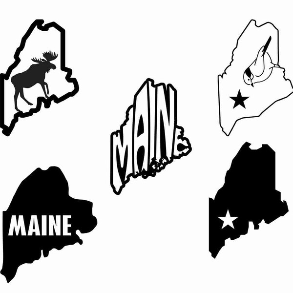 Maine Silhouette - Etsy