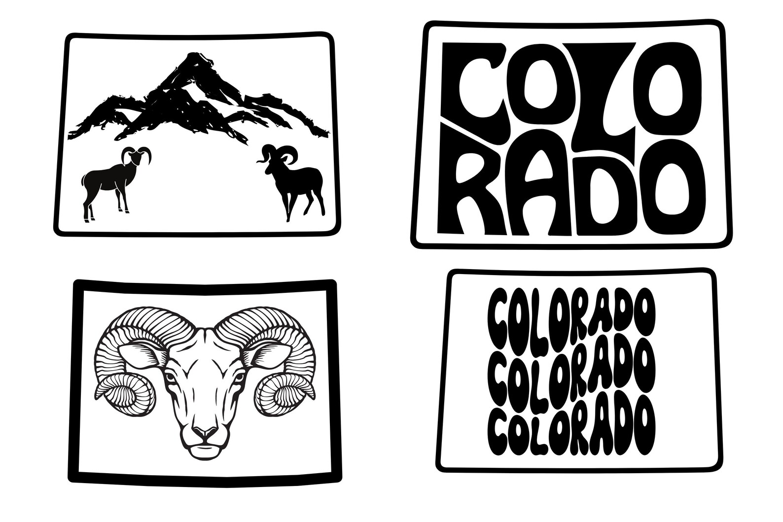 Colorado State Outline Themed SVG Bundle T-shirt Designs Laser Files ...