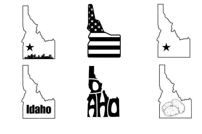 Idaho State Outline Themed SVG Bundle Designs Laser Files Multiple ...