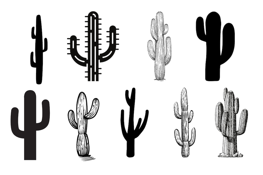Saguaro Cactus Themed SVG Bundle T-shirt Designs Laser Files Multiple ...
