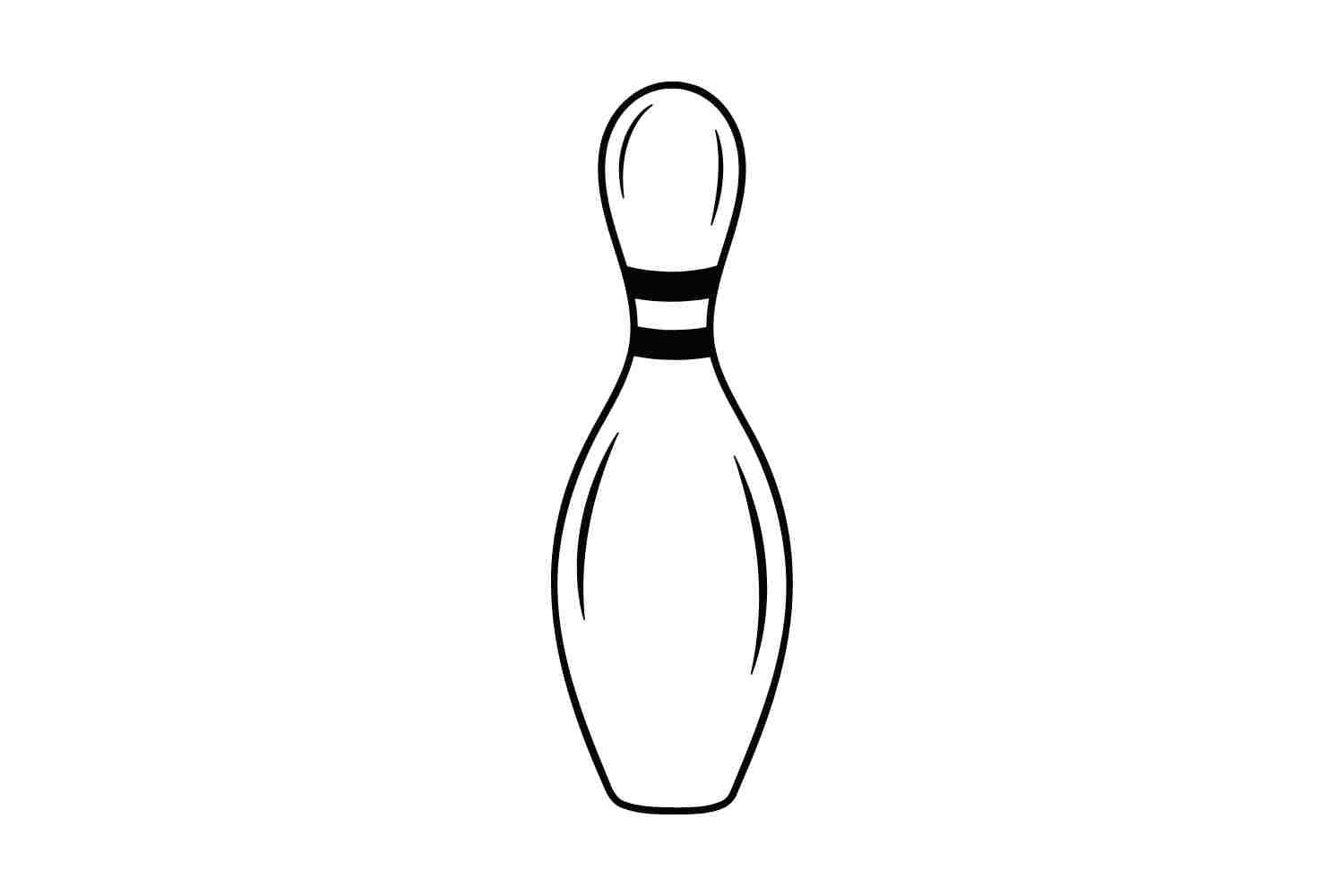 Bowling Pin Outline Design SVG PNG Multiple Formats Cricut Crafting T ...