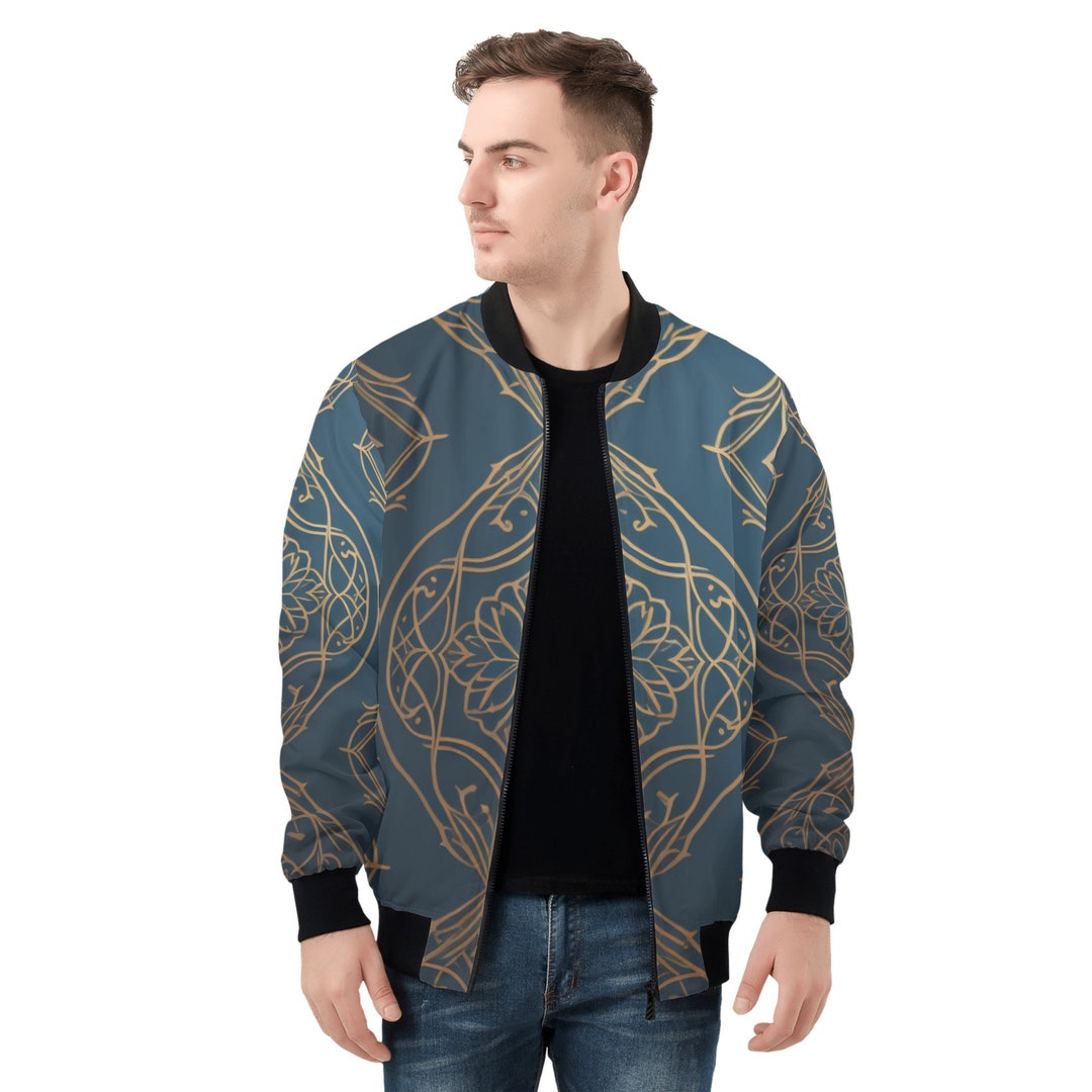 Asymetrics Rain of Spades Men's Zip up Bomber Jacket - Etsy