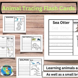 Tracing Worksheets, Farm Animals, Aquatic Animals, Animal Flashcards ...