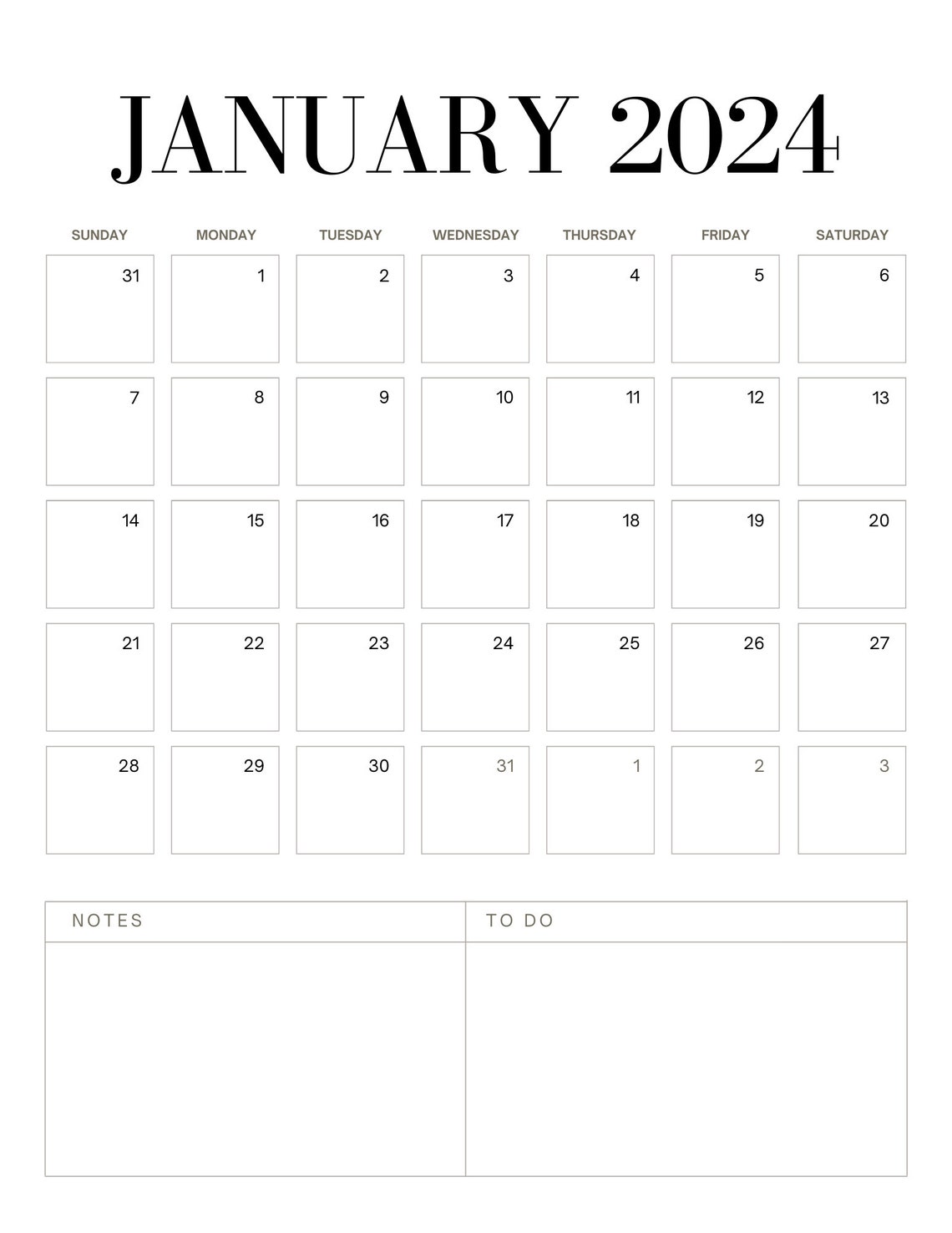 Monthly Planner Printable 2024 - Etsy Canada