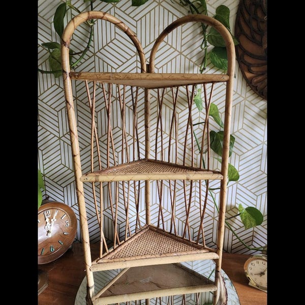Wicker Corner Shelf - Etsy