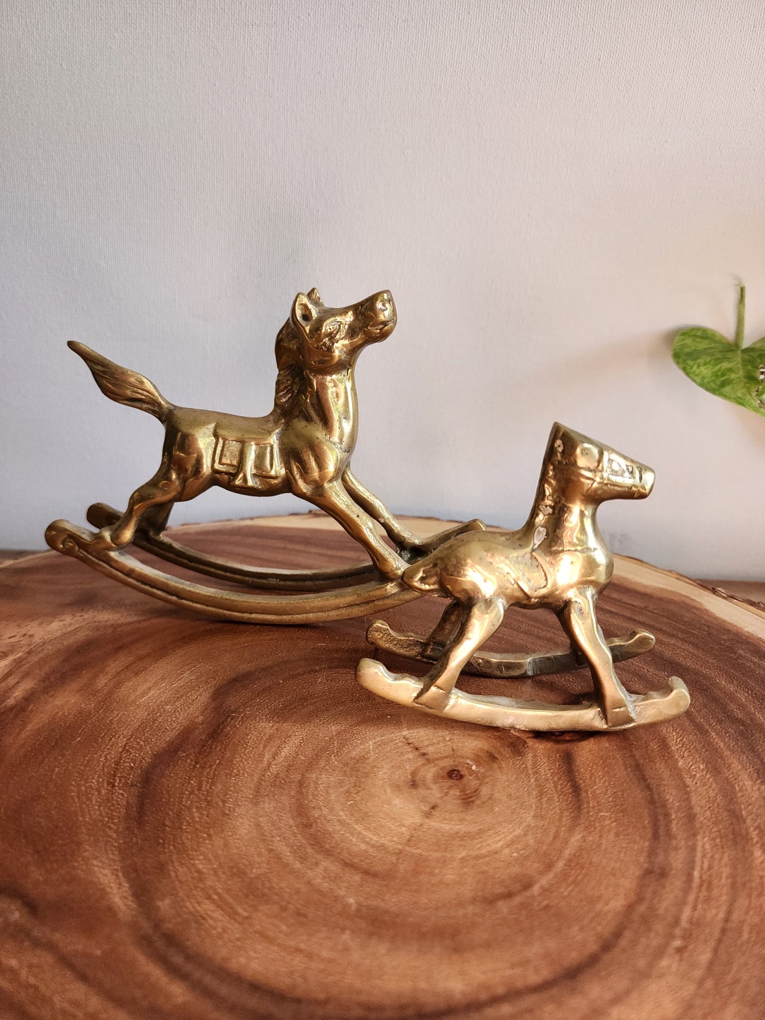 Vintage Brass Rocking Horse Figurines - Etsy