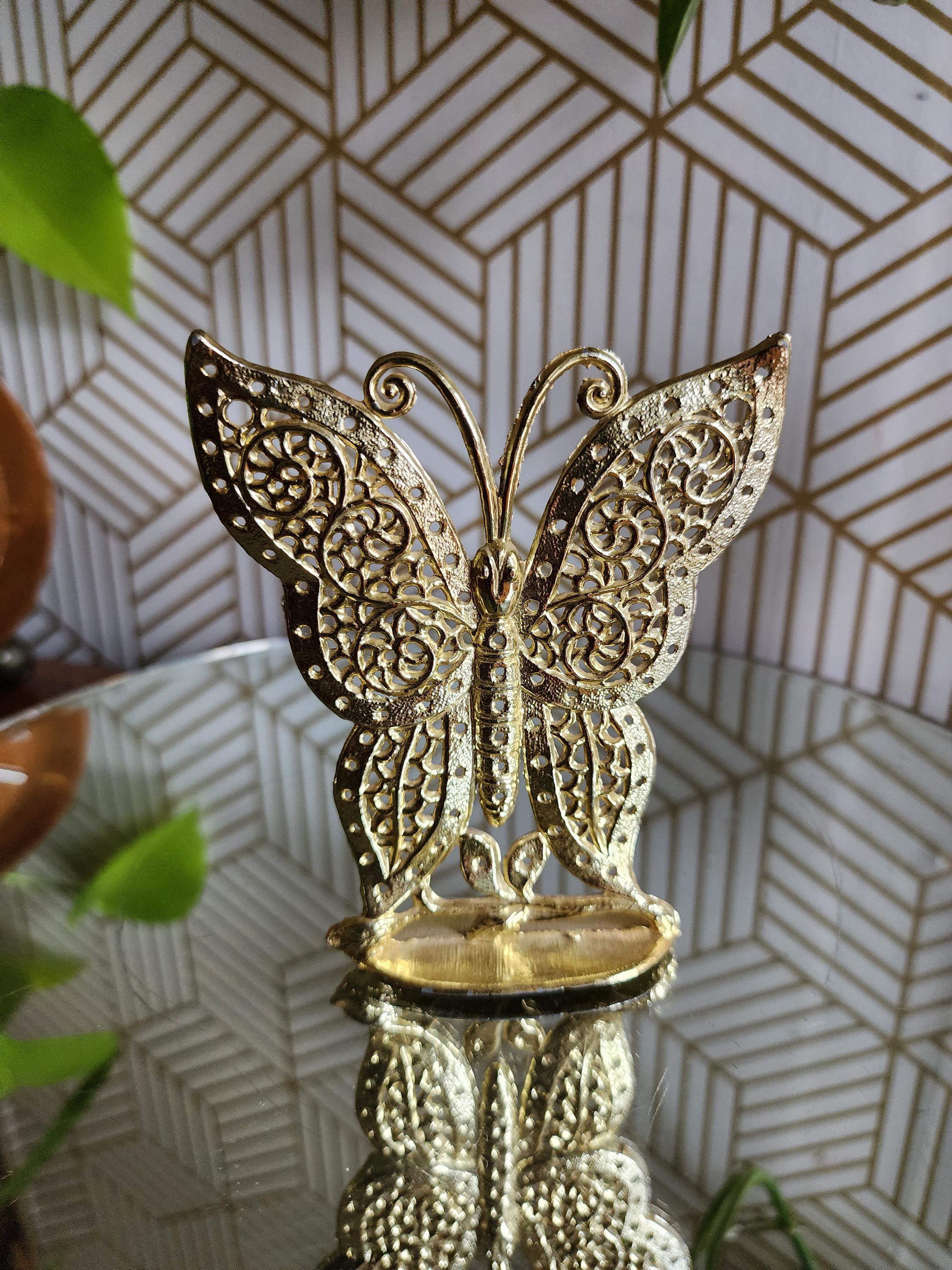 Vintage 1970s Torino Gold Tone Butterfly Earring Holder 5 Etsy