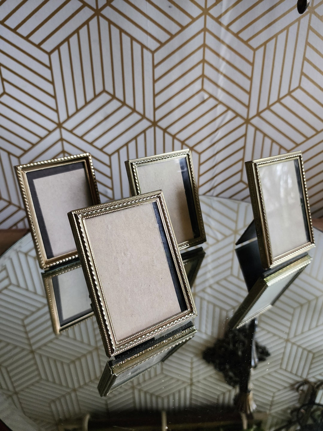 Set of 4 Vintage Wallet Sized Metal Filigree Frames - Etsy