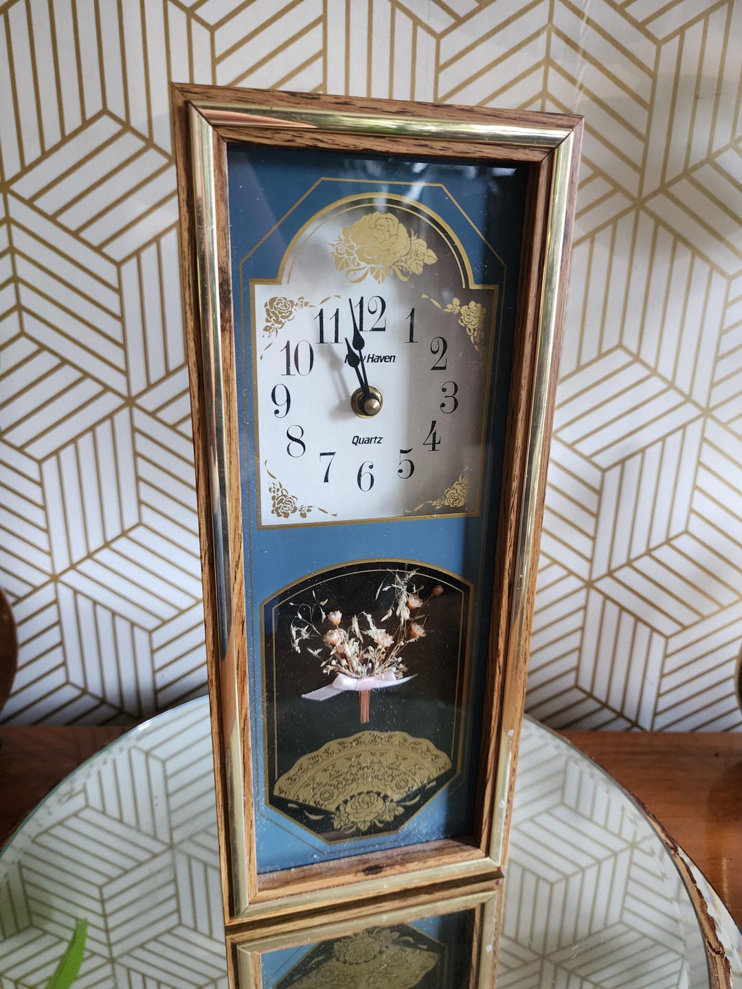 Vintage New Haven't Shadow Box Clock - Etsy