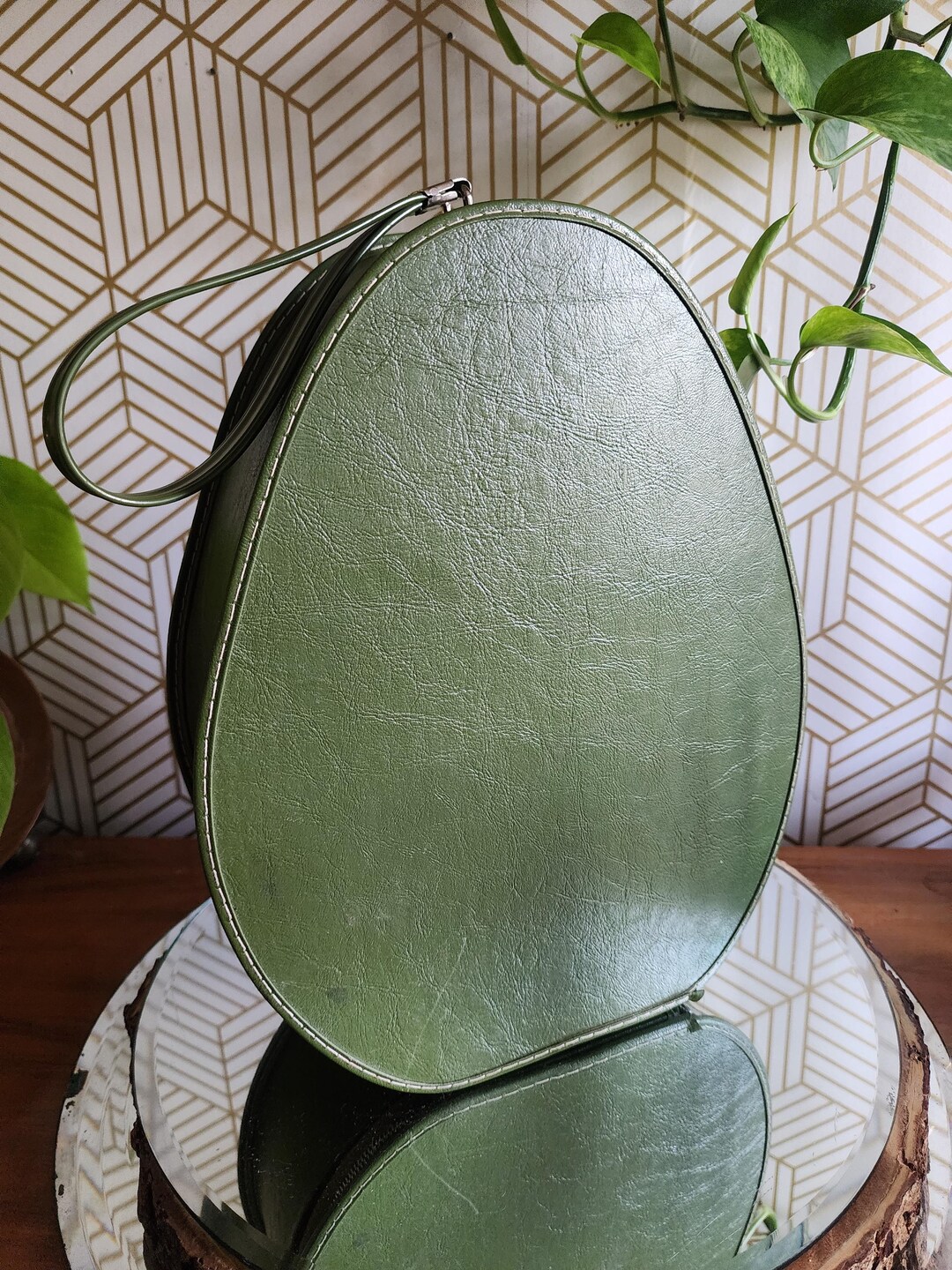 Vintage Avacado Green Train Hard Case Hatbox 1960s - Etsy