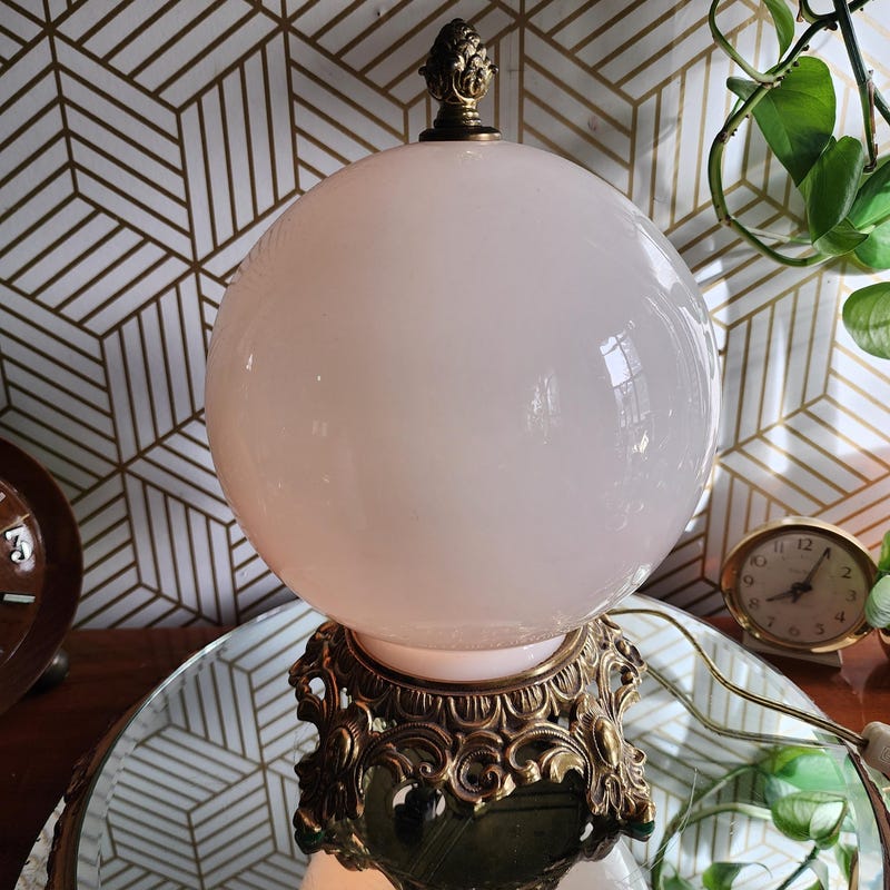 White Glass Globe - Etsy