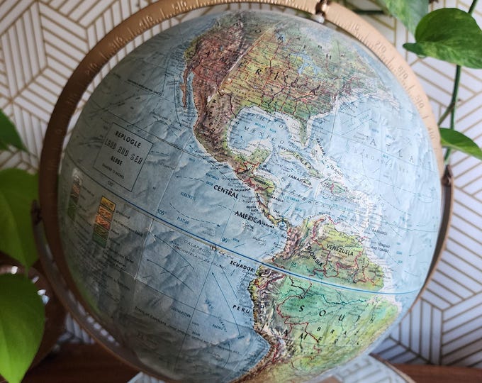 Vintage Replogle 12 Inch Land and Sea Globe Made in USA 1954 - Etsy