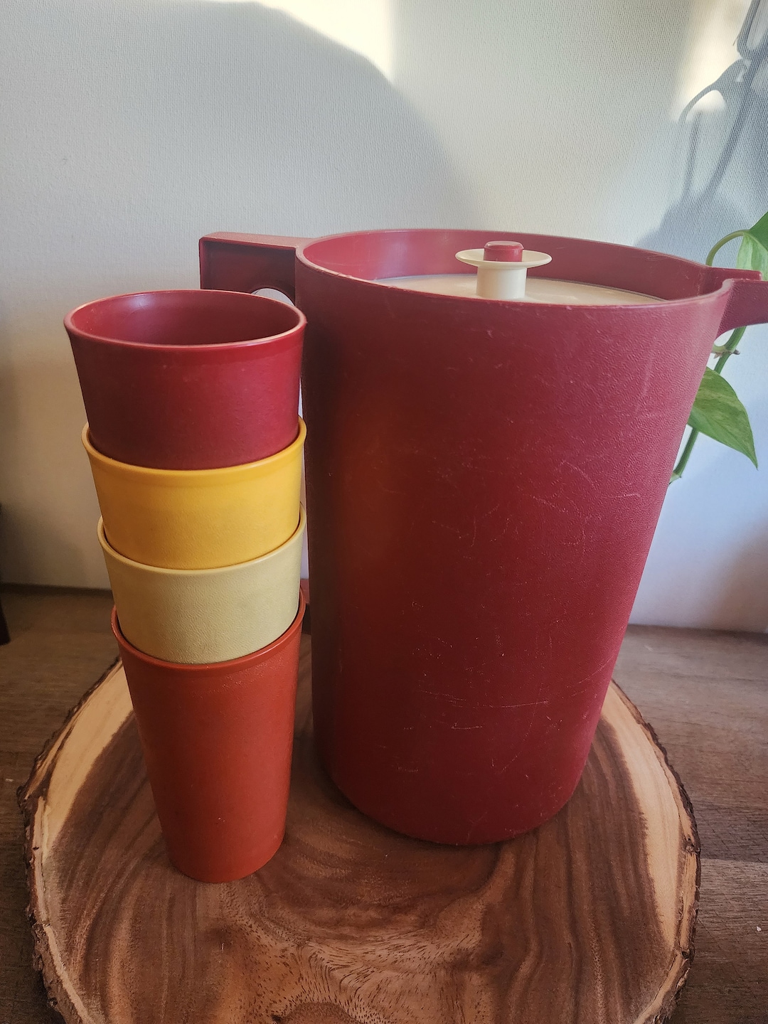 Vintage Tupperware 1 Gallon Pitcher and Cups - Etsy