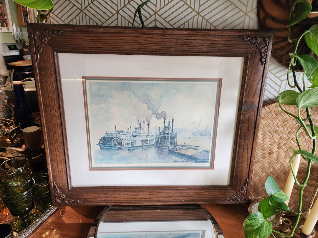 Robert M. Rucker Vintage Signed Numbered Lithograph 904/1000 Steamboats ...