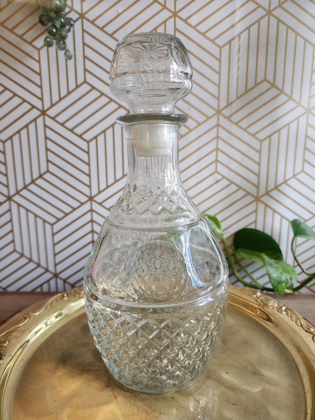 Vintage Diamond Pattern Crown Royal Decanter, by Anchor Hocking. - Etsy