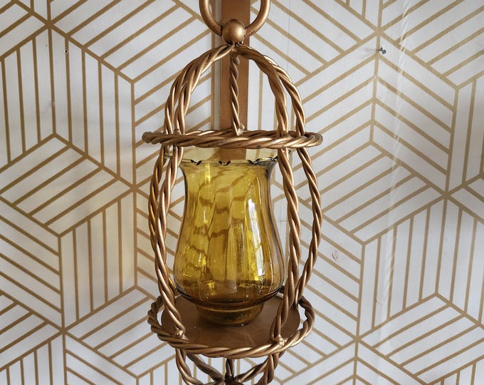 Vintage Goldtone Rope Twist Metal Heart Wall Sconce and Mirror // Bow ...