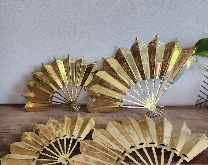 Vintage Wall Fan Decor Copper Brass Gold Colored 1 Set of 2 - Etsy