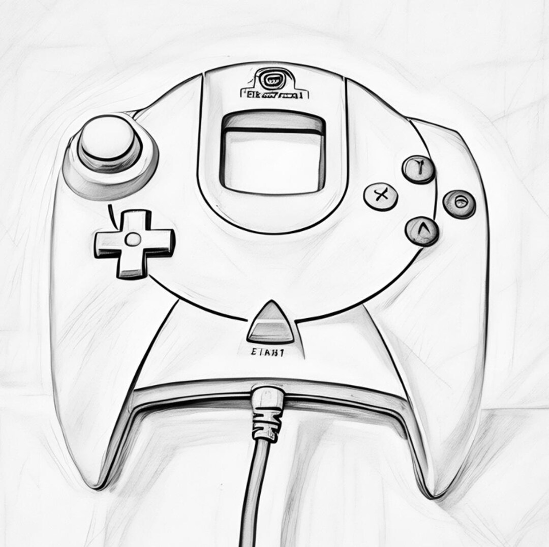 Sega Dreamcast Controller / Game Pad Sketch - Etsy