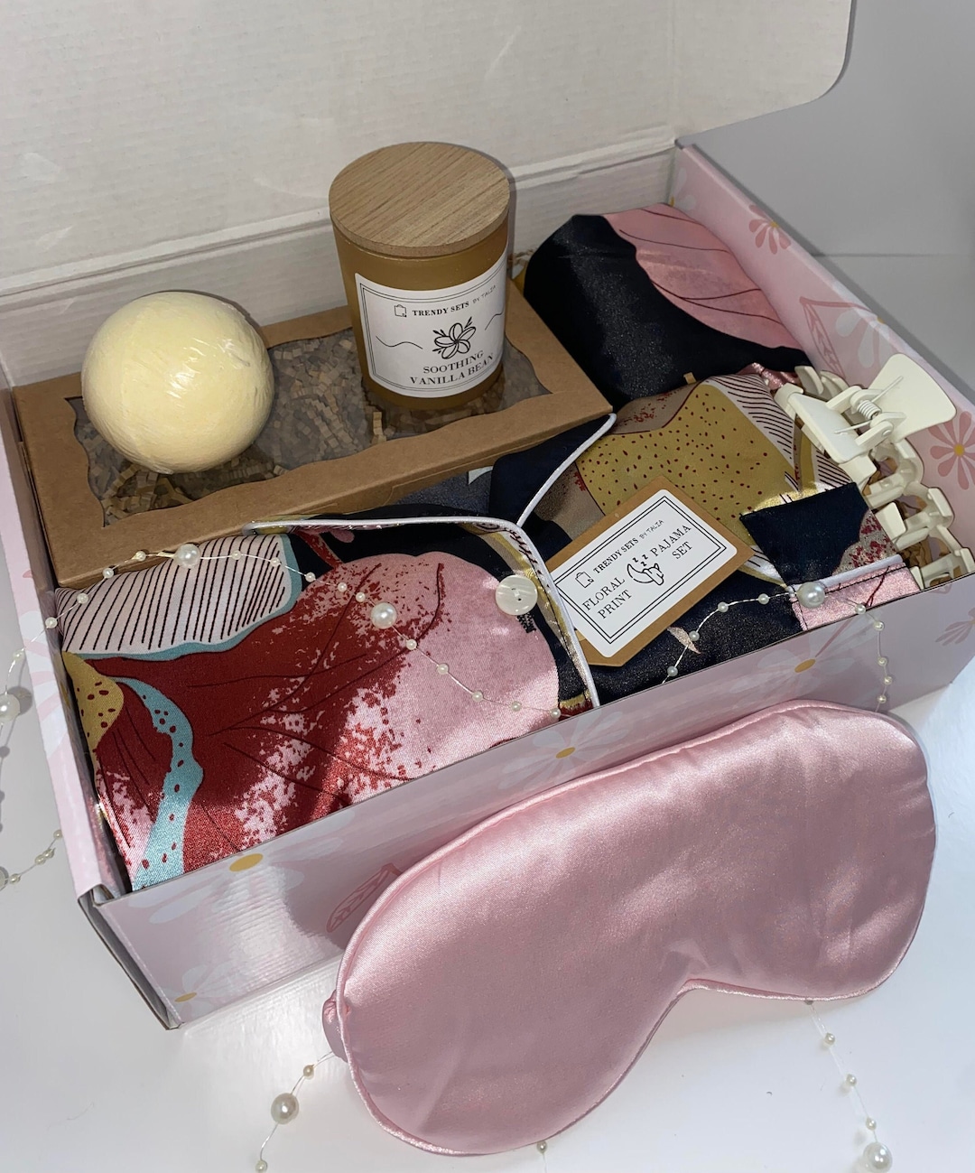 LUXURY PAJAMA Gift Set, Sleep Self Care, Birthday Gift, Pajama Set, Spa ...