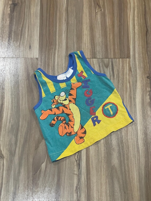 18M Vintage 90s Kids Disney Tigger Cartoon Tank Top S… - Gem