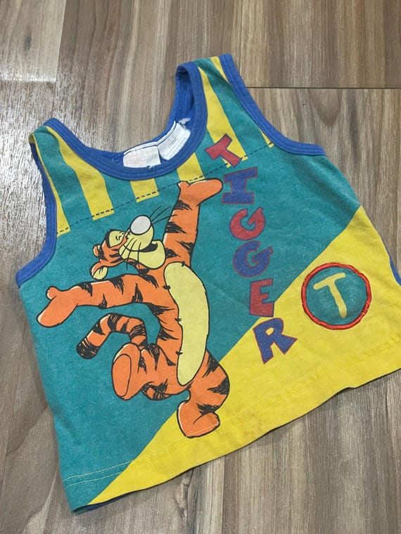 18M Vintage 90s Kids Disney Tigger Cartoon Tank Top S… - Gem