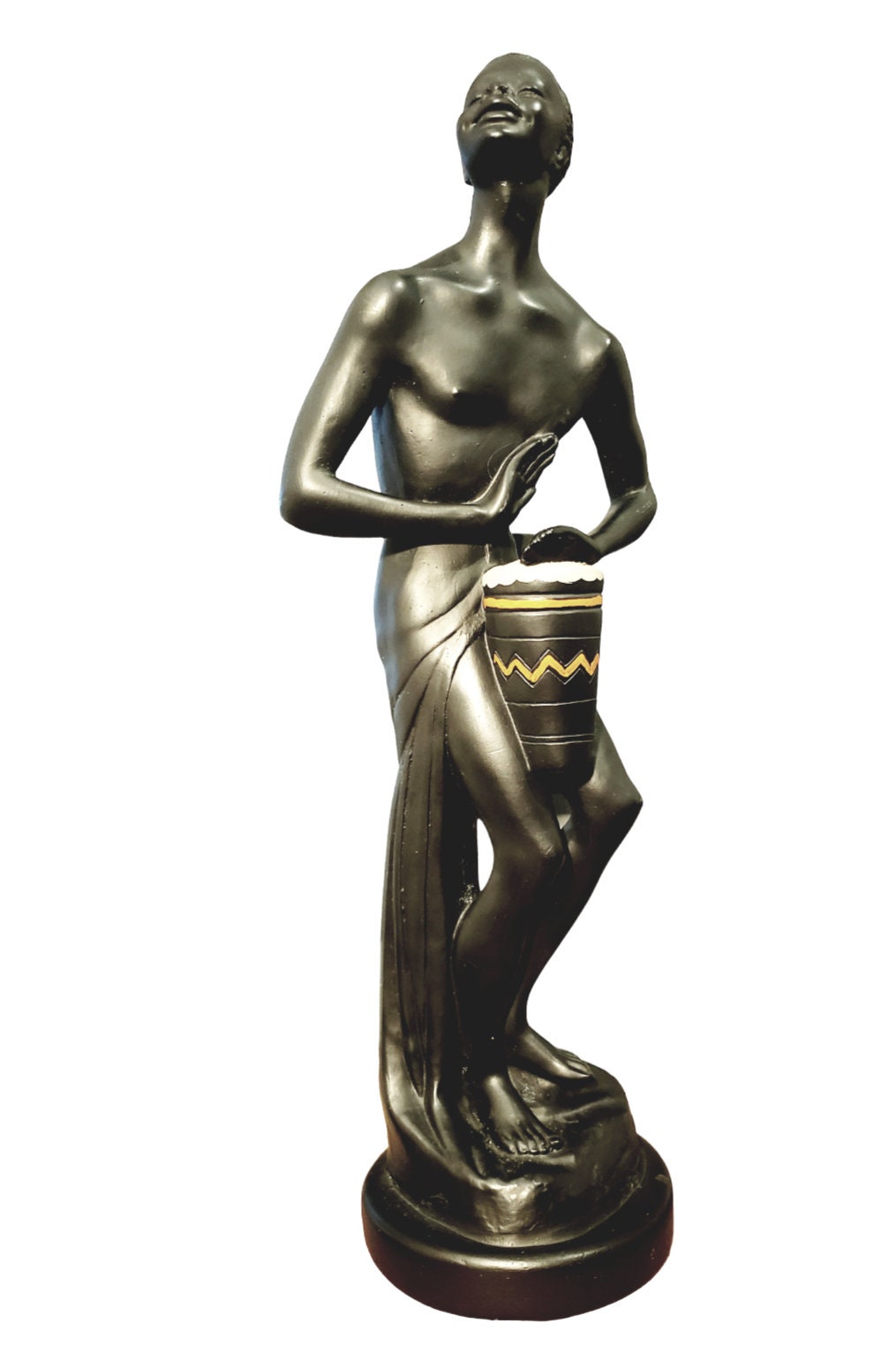 Rare: African Tam Tam Drummer Statue 17 5/8 Inches Tall, African Art ...