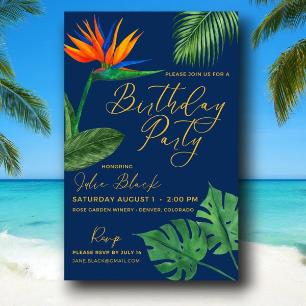 Paradise Invitation - Etsy
