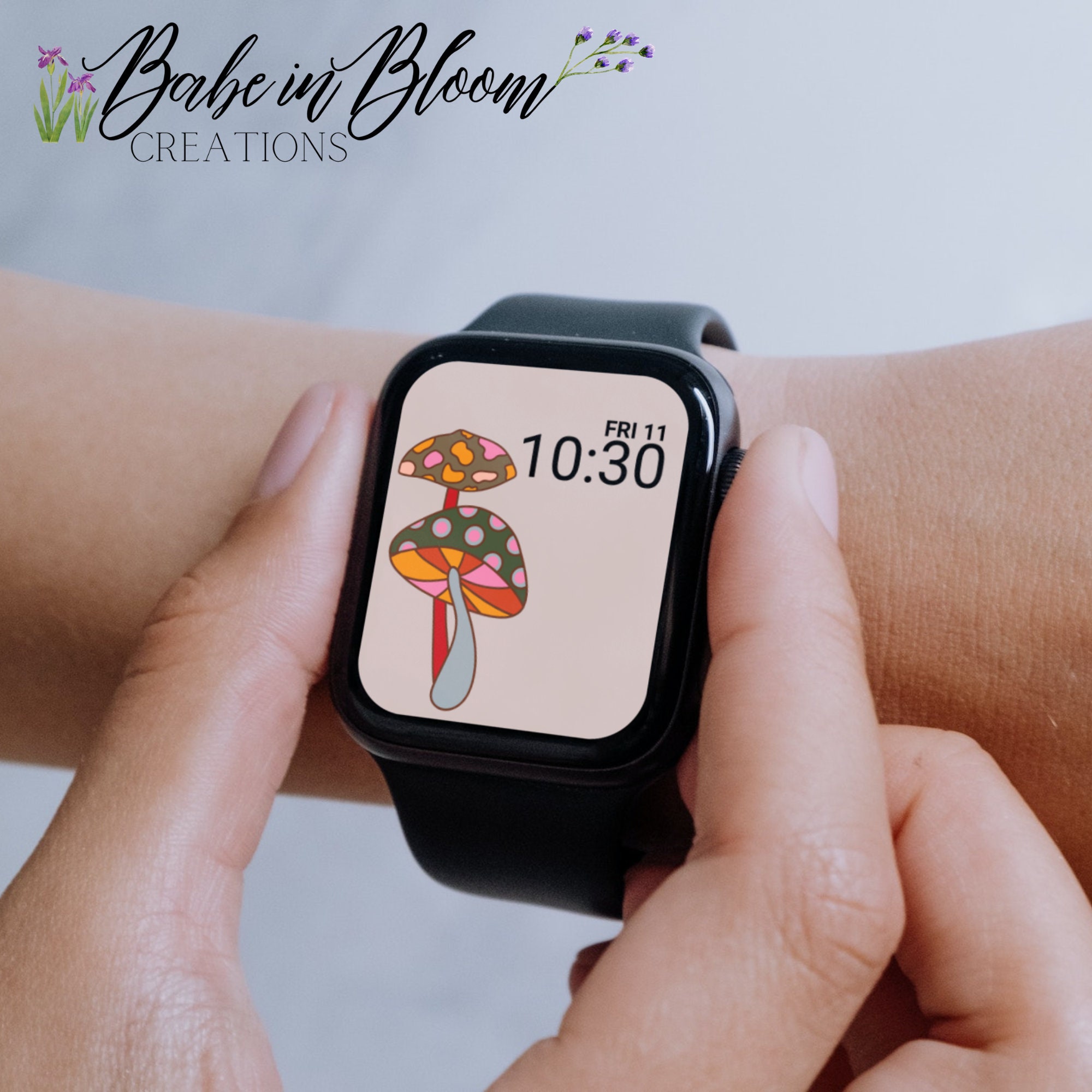 Set of 3 Retro Apple Watch Wallpapers, Retro Apple Watch Face, Groovy ...