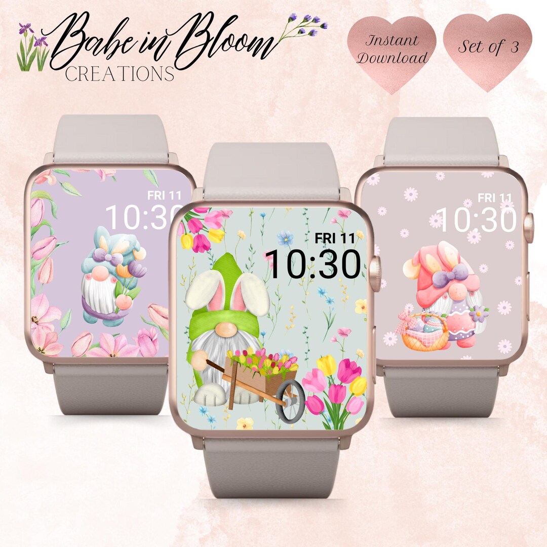 Set of 3 Easter Gnome Apple Watch Wallpapers, Easter Gnome Apple Watch ...