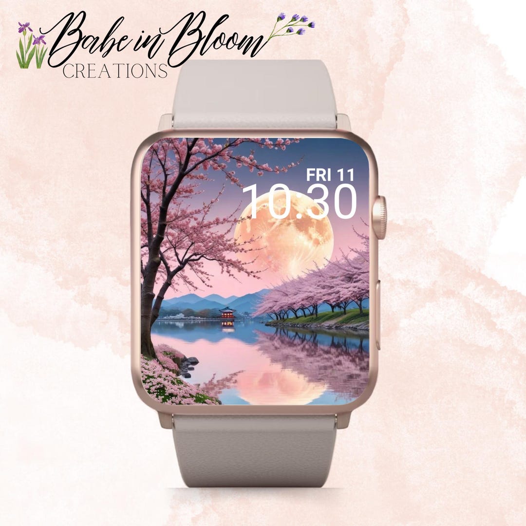 Cherry Blossom Apple Watch Wallpaper, Moon Apple Watch Wallpaper ...