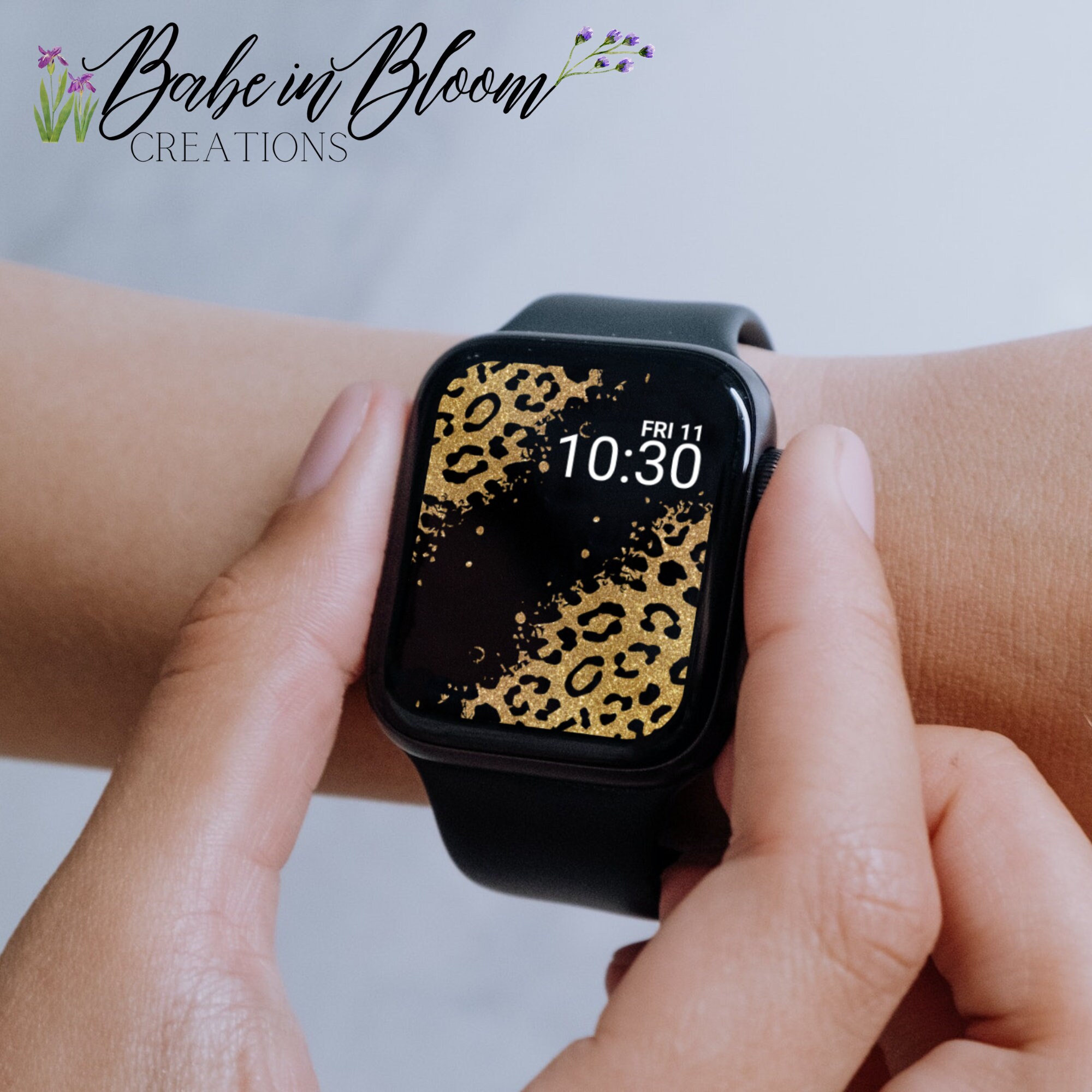 Glitter Leopard Print Watch Wallpaper, Glitter Leopard Print Apple ...