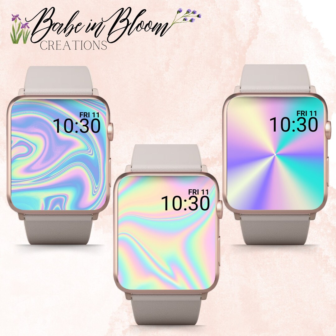 Set of 3 Hologram Apple Watch Wallpapers, Hologram Apple Watch Face ...