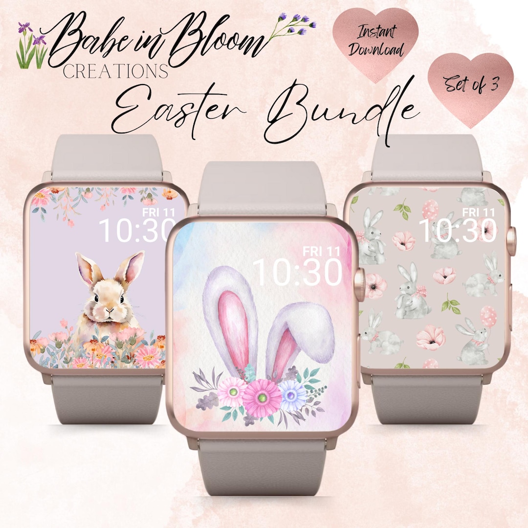 Set of 3 Easter Apple Watch Wallpaper, Easter Apple Watch Face, Easter ...